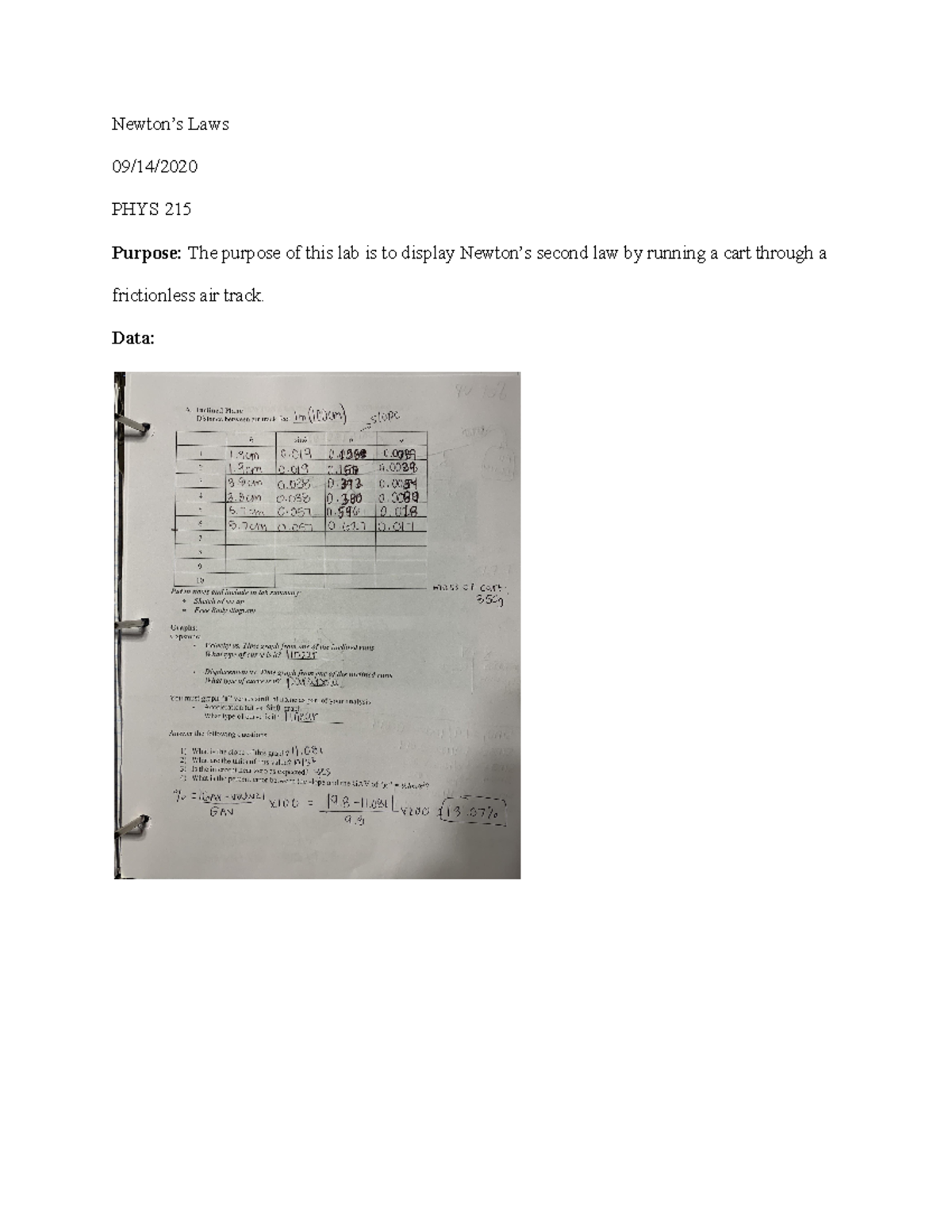 PHYS 215 - Newton's Laws - PHYS 215 - UL Lafayette - Studocu