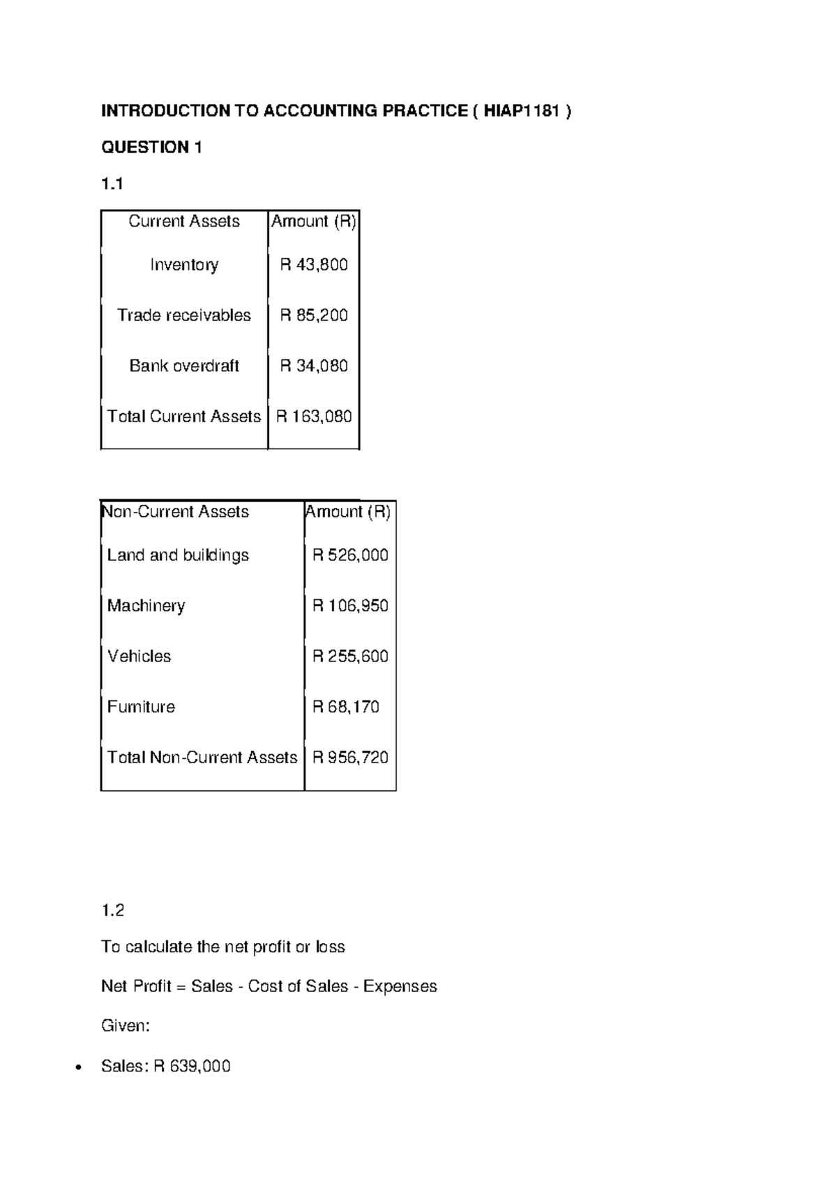 Introduction TO Accounting Practice - INTRODUCTION TO ACCOUNTING ...