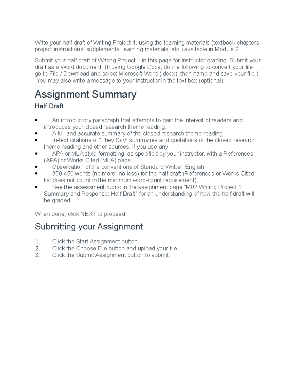 Assgment Youssouf - Write your half draft of Writing Project 1, using ...