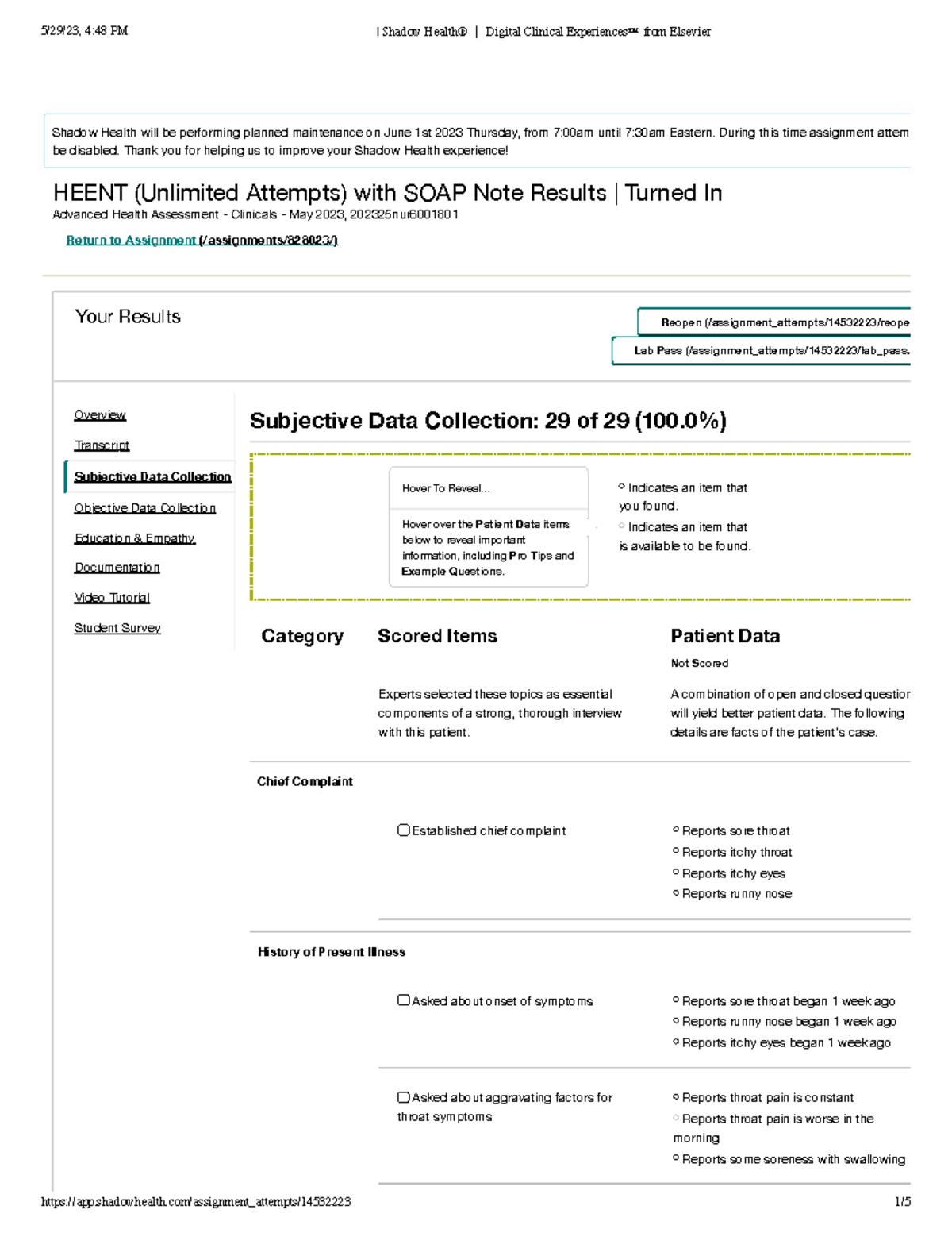 Tina Jones Heent - HEENT (Unlimited Attempts) with SOAP Note Results ...