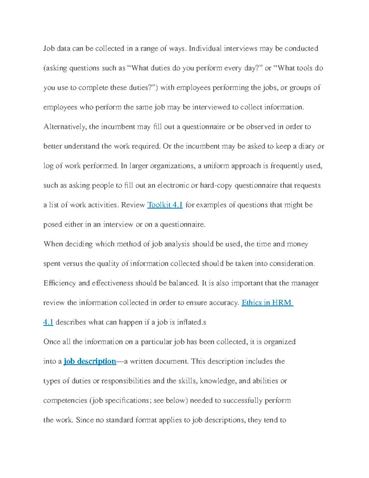 Job assignment - Grade: A - Job data can be collected in a range of ...