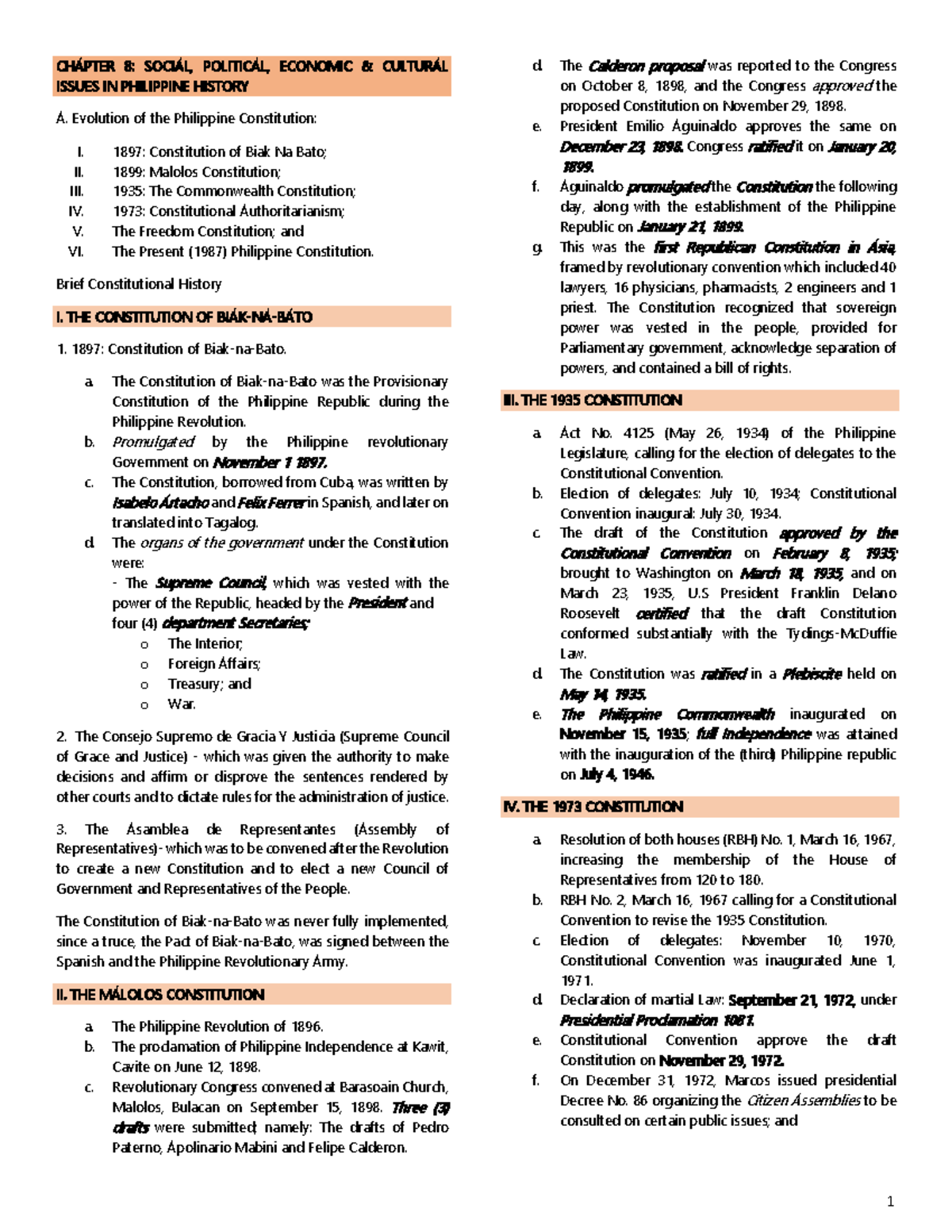 C8-Social, Political, Economic & Cultural Issues in Philippine History ...