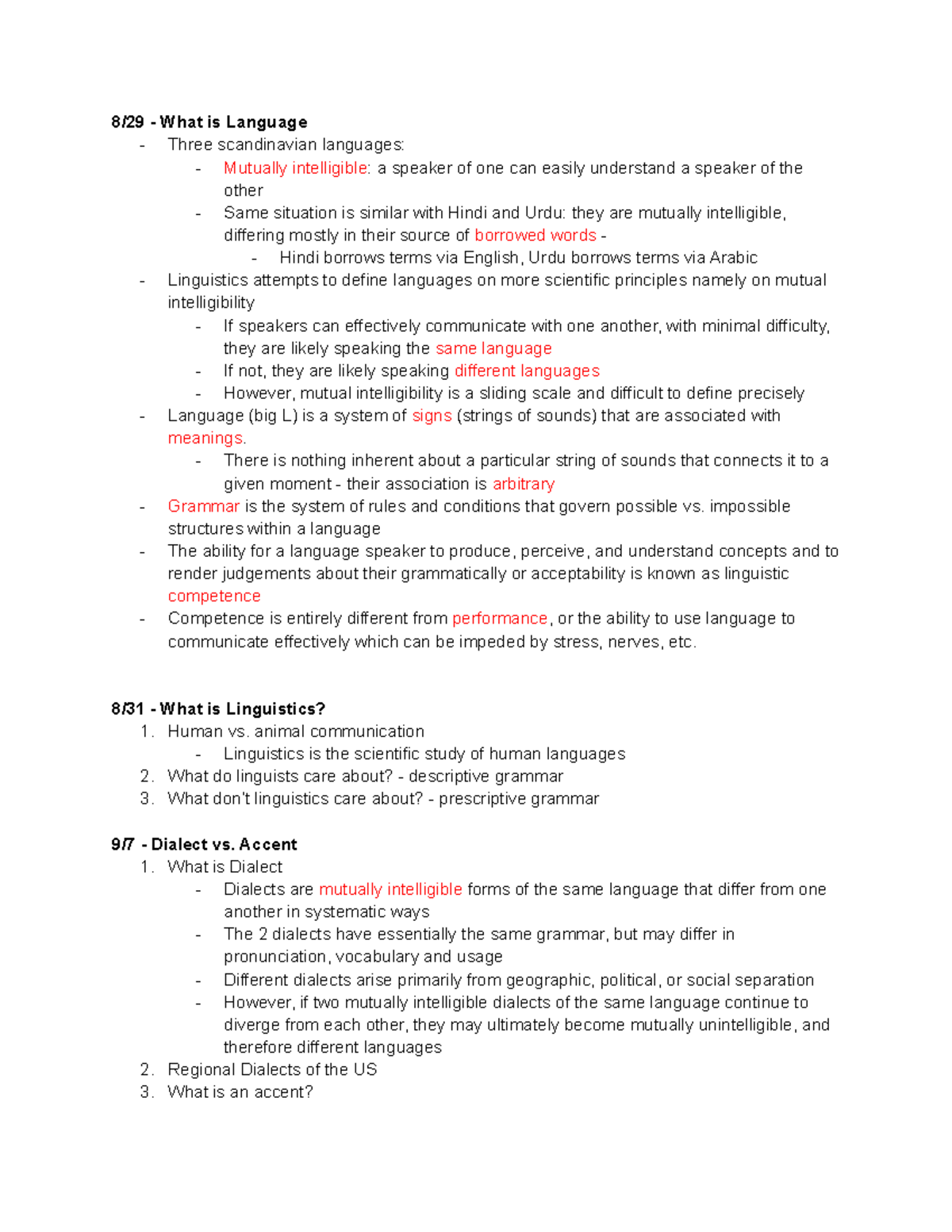 Lin201 Lecture Notes First Unit 829 What Is Language Three Scandinavian Languages