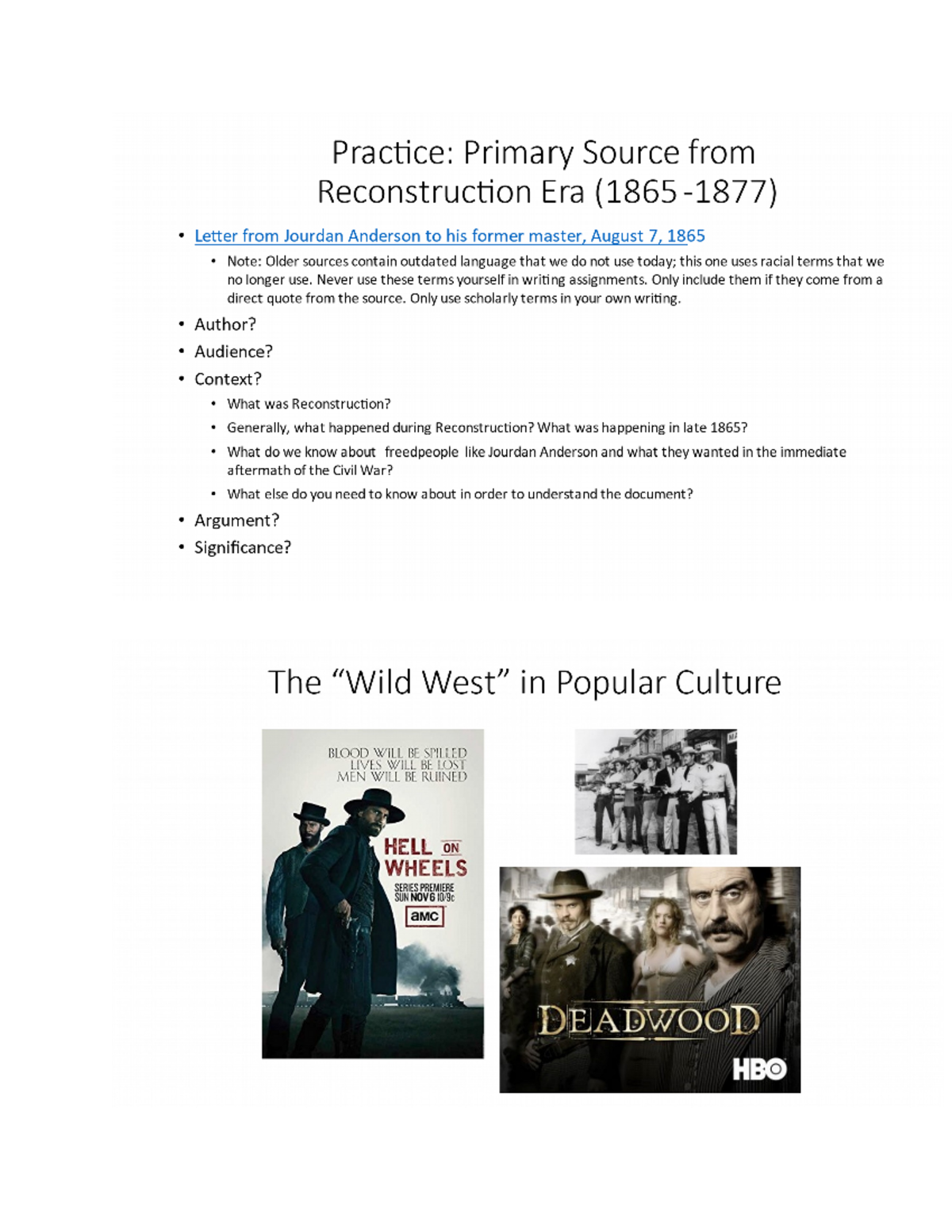 CH.2- Primary Source from Reconstruction Era - AMH 2020 - Studocu