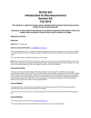 ECON 203 - Course Outline - CONCORDIA UNIVERSITY Department of ...