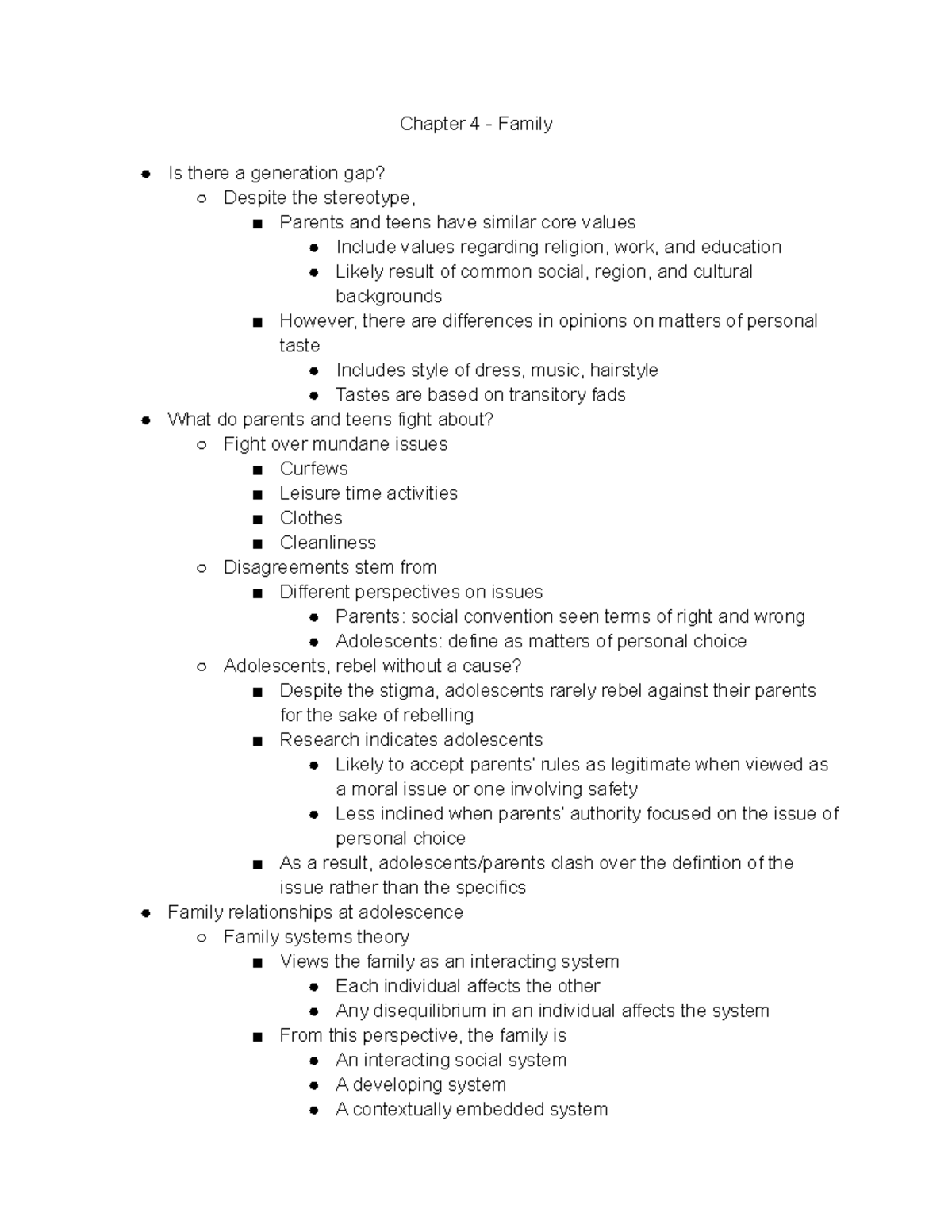 Chapter 4 - Family Lecture Notes - Chapter 4 - Family Is there a ...