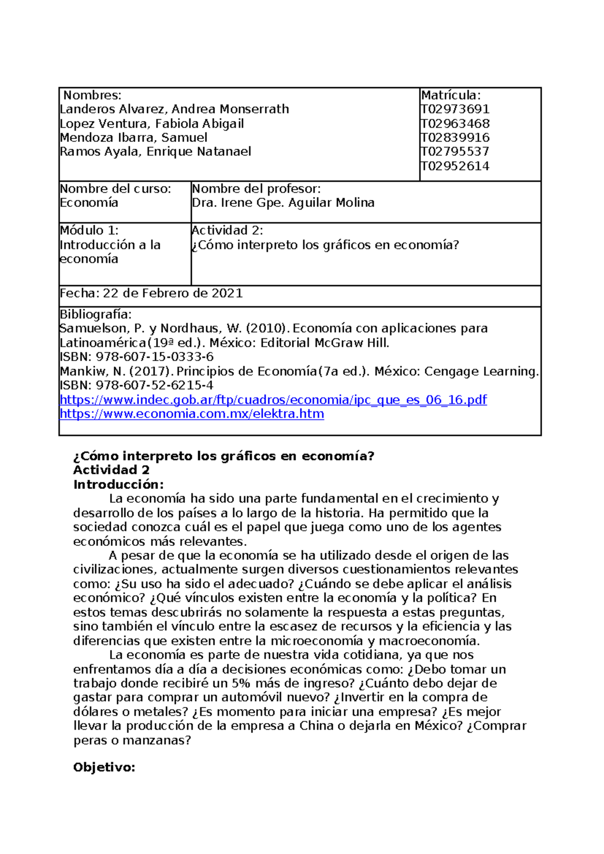 Actividad 2-Economía - Nombres: Landeros Alvarez, Andrea Monserrath ...