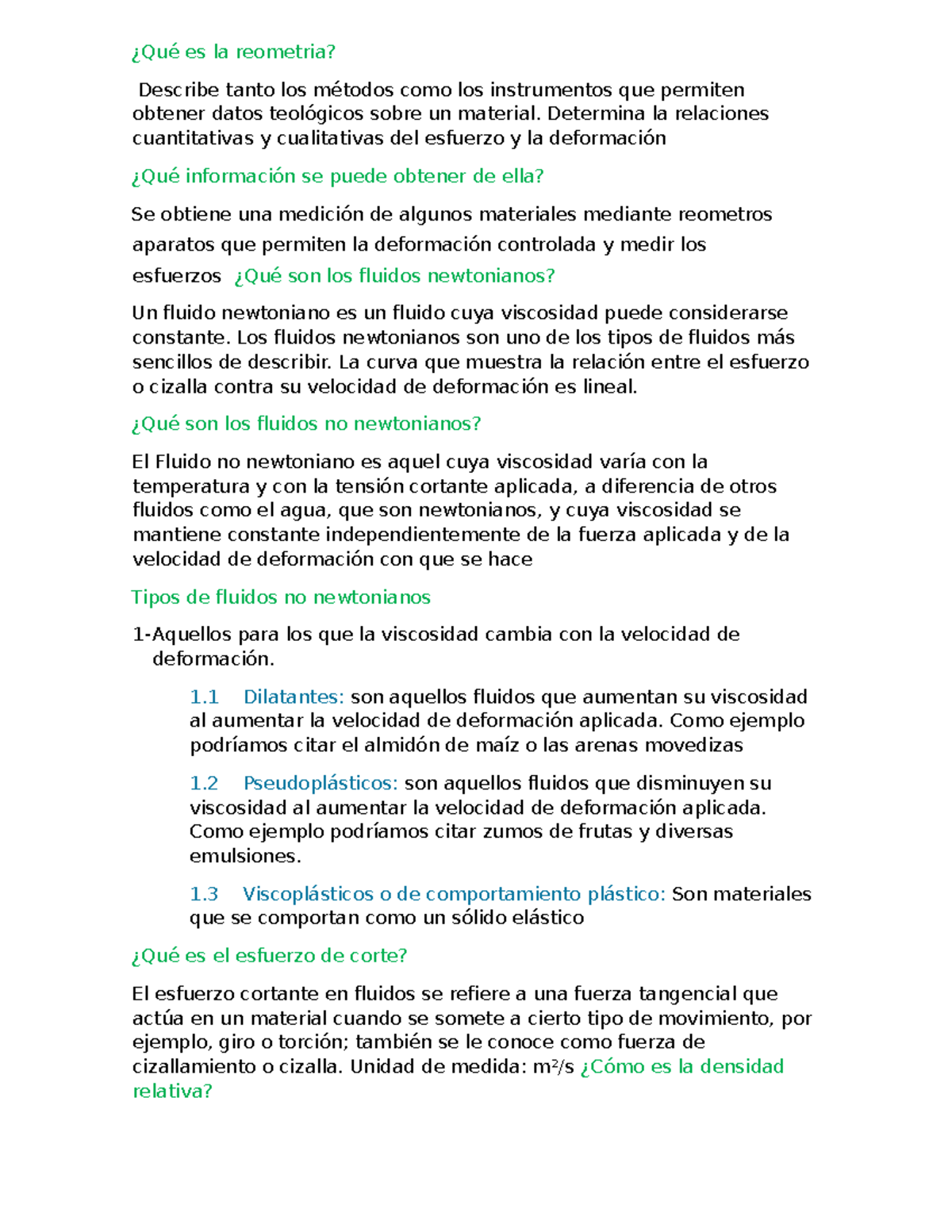 Reometria - ¿Qué es la reometria? Describe tanto los métodos como los ...