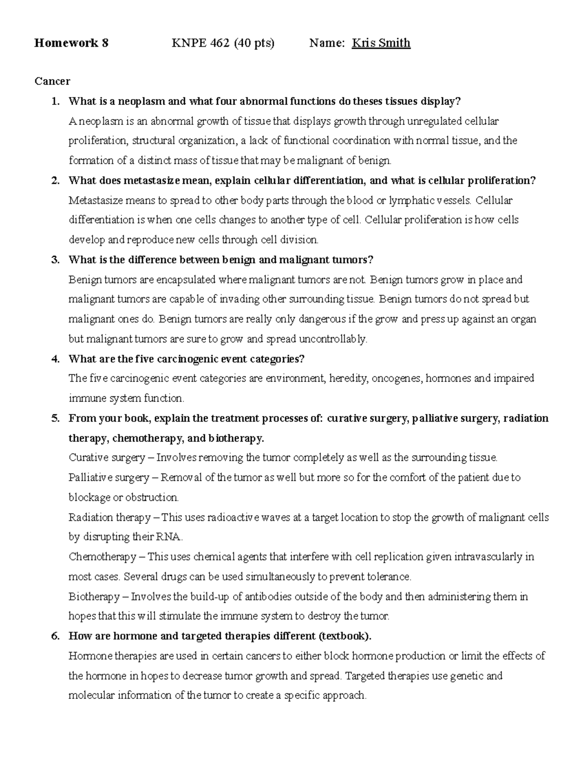 HW 8 - Homework assignment - Homework 8 KNPE 462 (40 pts) Name: Kris ...
