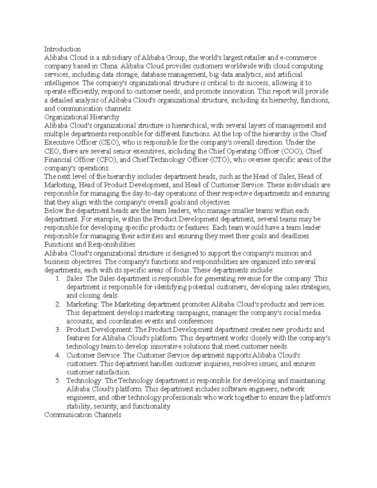 Alibaba Cloud 6 - Introduction Alibaba Cloud is a subsidiary of Alibaba ...