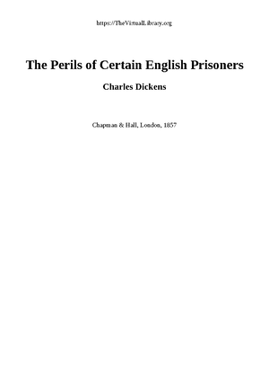 The Perils of Certain English Prisoners - Charles Dickens - PDF ...