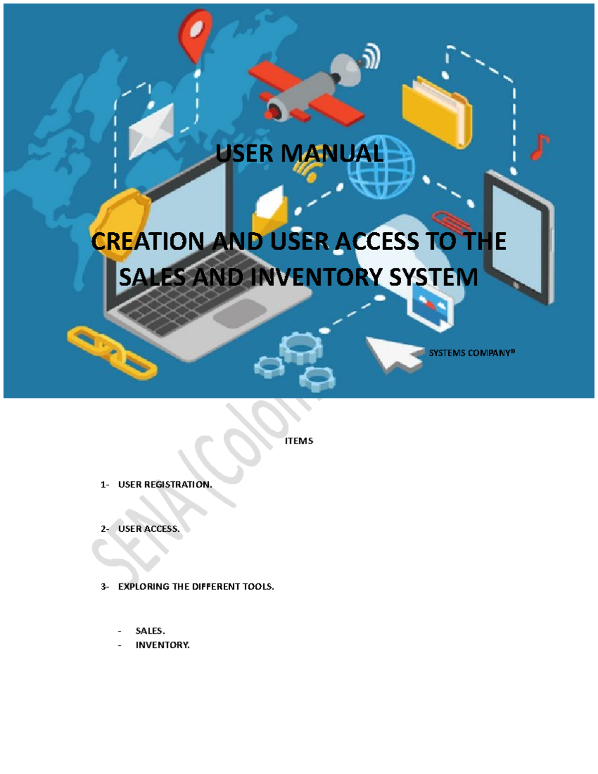 USER Manual - USER MANUAL CREATION AND USER ACCESS TO THE SALES AND ...