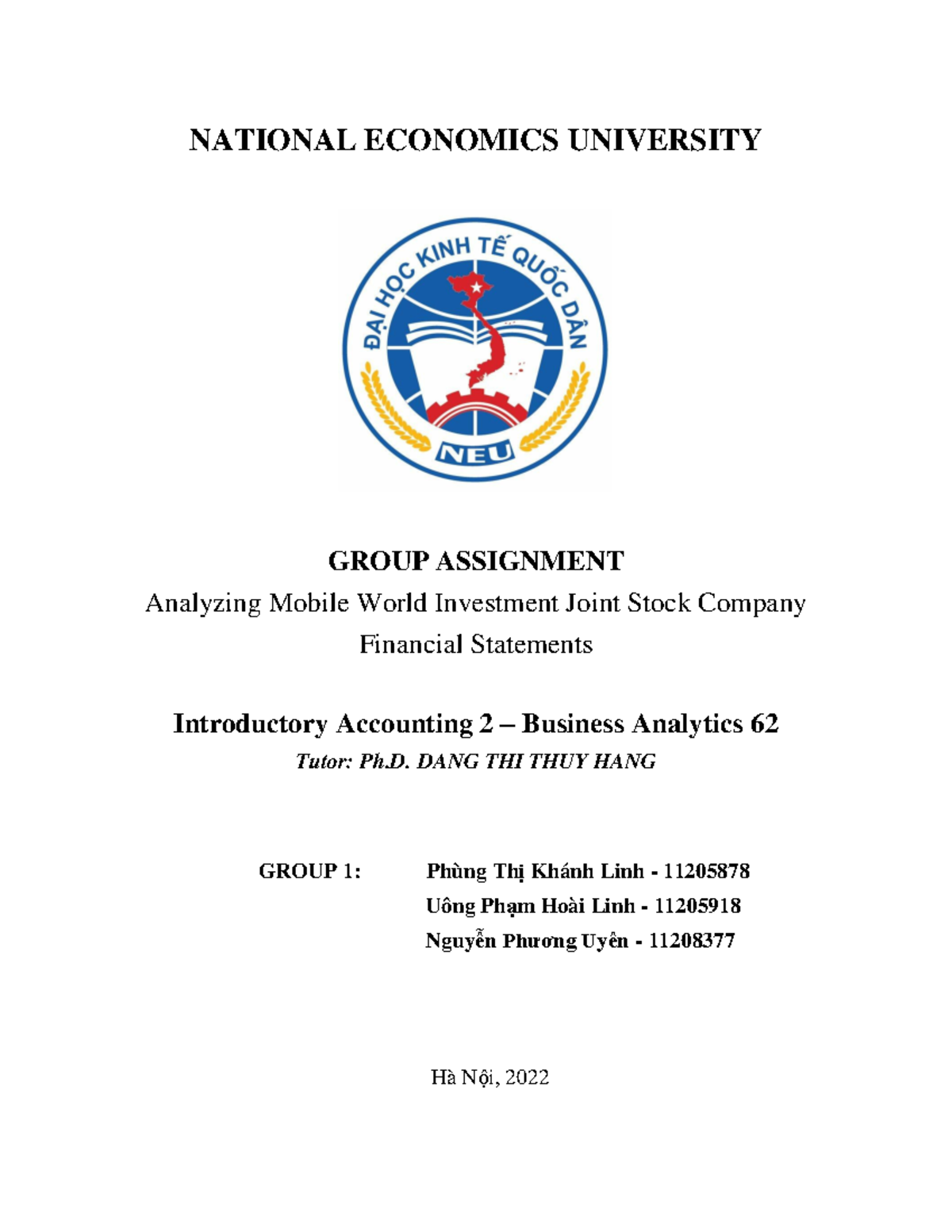 Group-1- Group- Assignment- Accounting - NATIONAL ECONOMICS UNIVERSITY ...