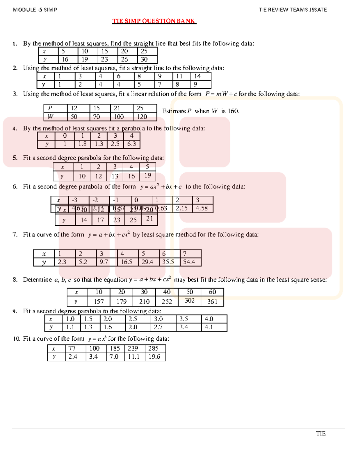 Module 5 - Statistical Methods simp tie-1-3 - MODULE - 5 SIMP TIE REVIEW TEAMS JSSATE TIE TIE ...