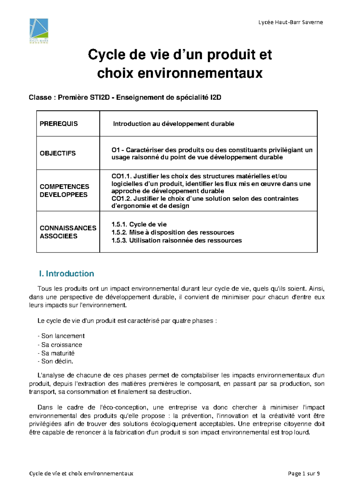 2021 Analyse du cycle de vie - Cycle de vie d’un produit et choix ...