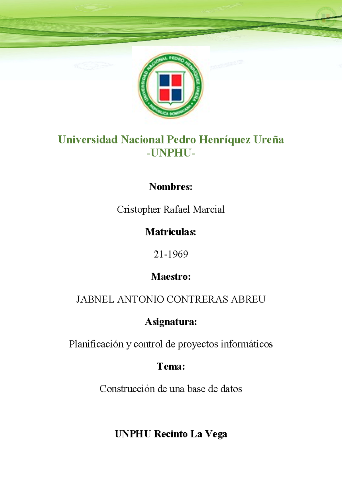 Hoja de presentacion ...... final - Matemática - Universidad Nacional ...