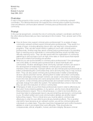 CJ 112 Module 8 - Project 3 Handout - The Juvenile Justice System CJ ...