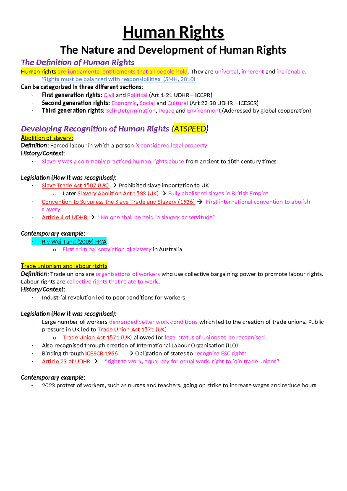 Human Rights - Human Rights The Nature and Development of Human Rights ...