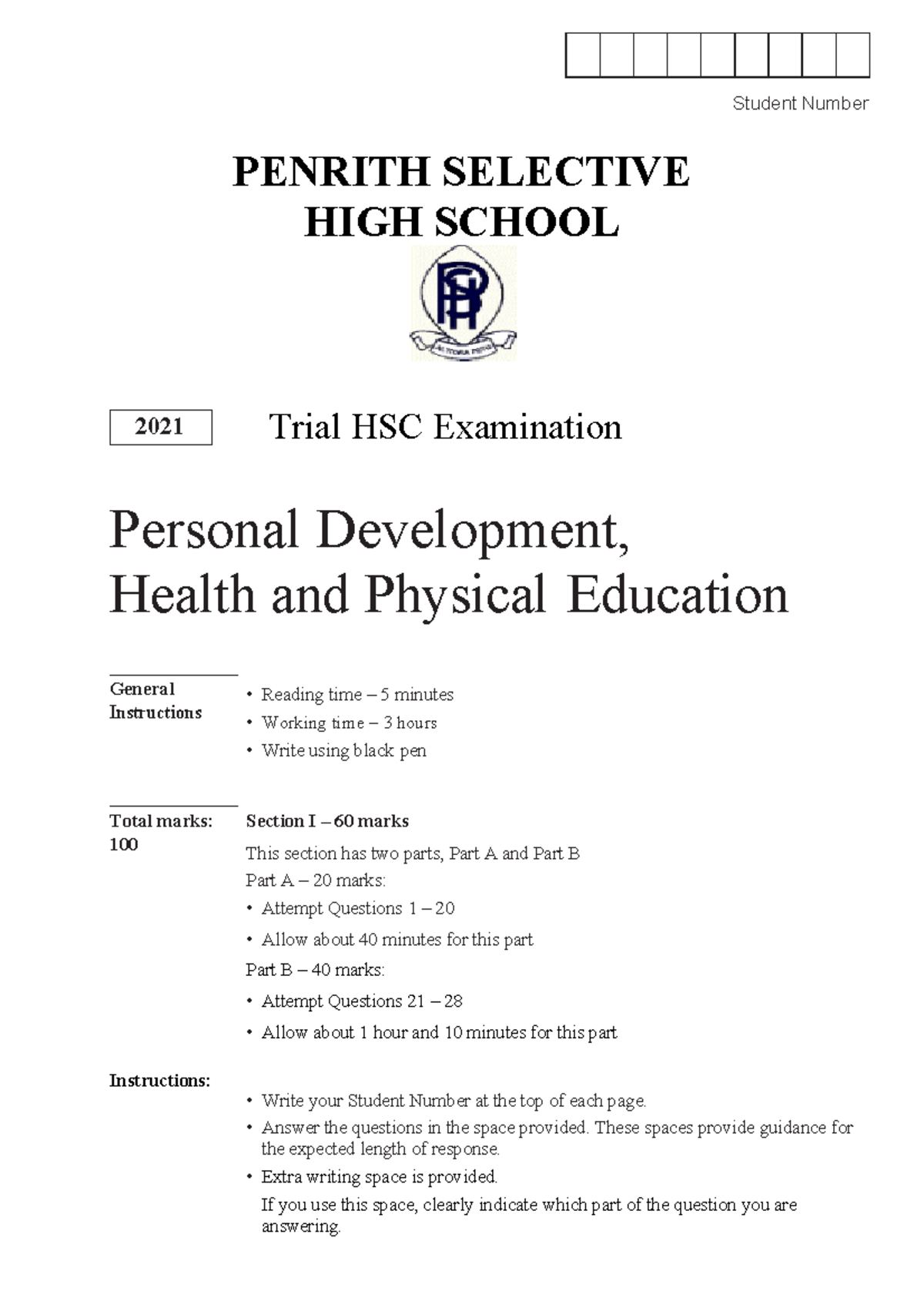Penrith Trial HSC Examination 2021 - PENRITH SELECTIVE HIGH SCHOOL ...