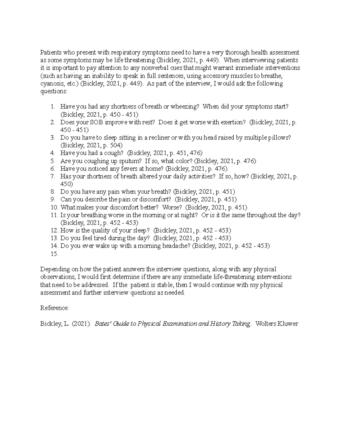 Cough - health assessment - Patients who present with respiratory ...
