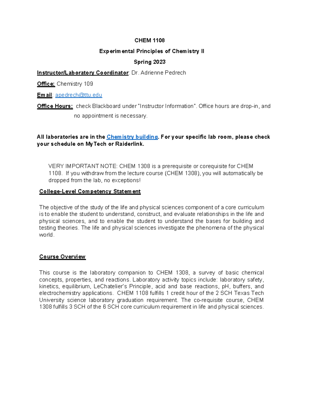 Chem 1108 - The lecture note s - CHEM 1108 Experimental Principles of ...