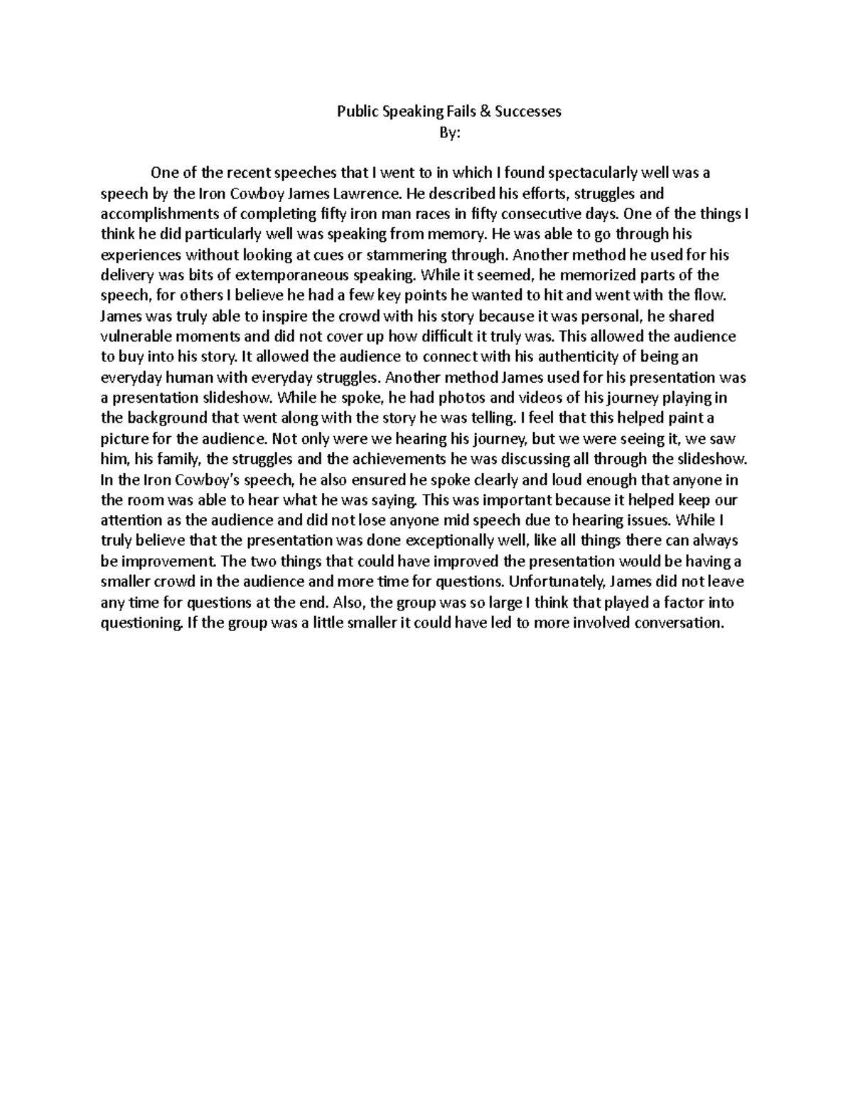 Public Speaking Fails - He described his efforts, struggles and ...