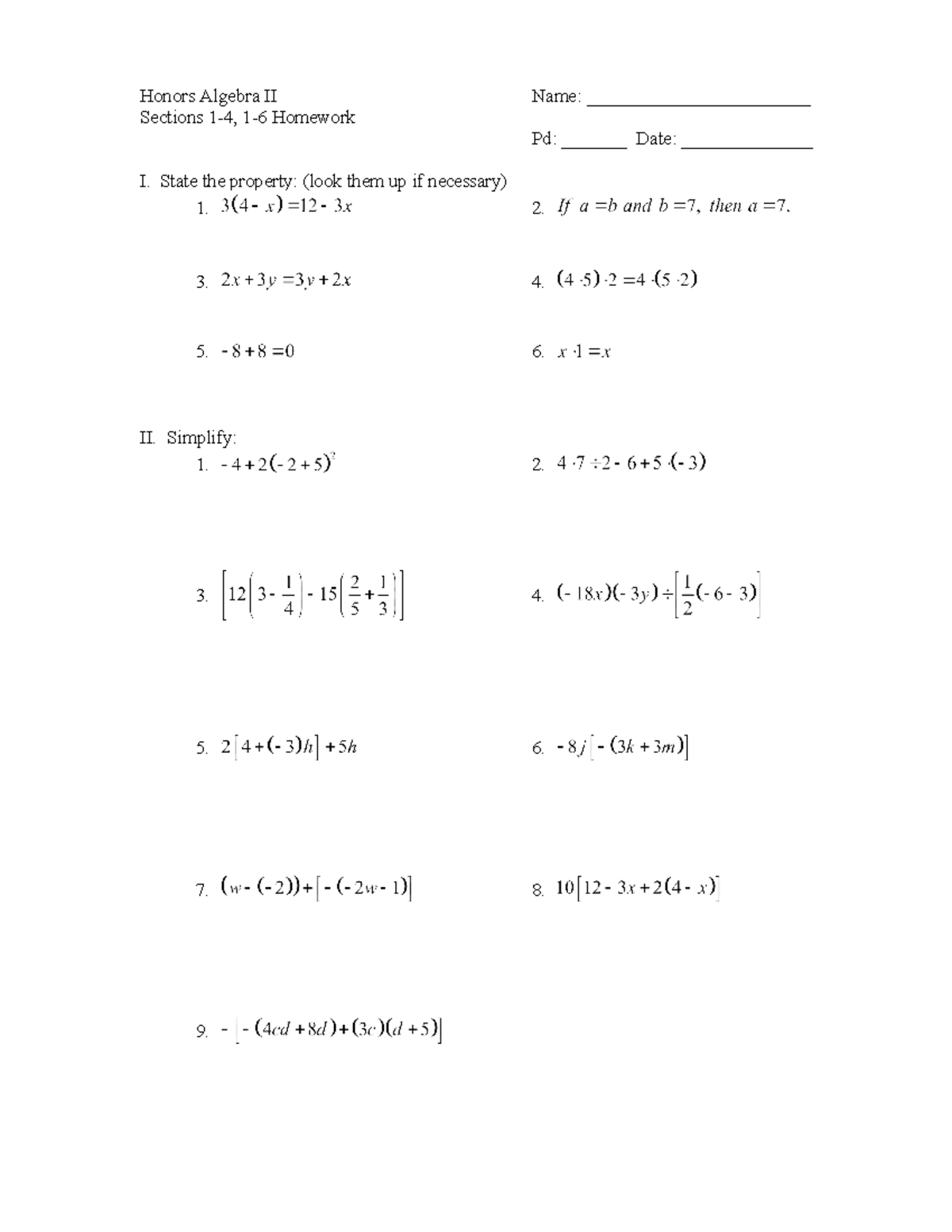 1-4+and+1-6+Packet+HW - Honors Algebra II Name ...