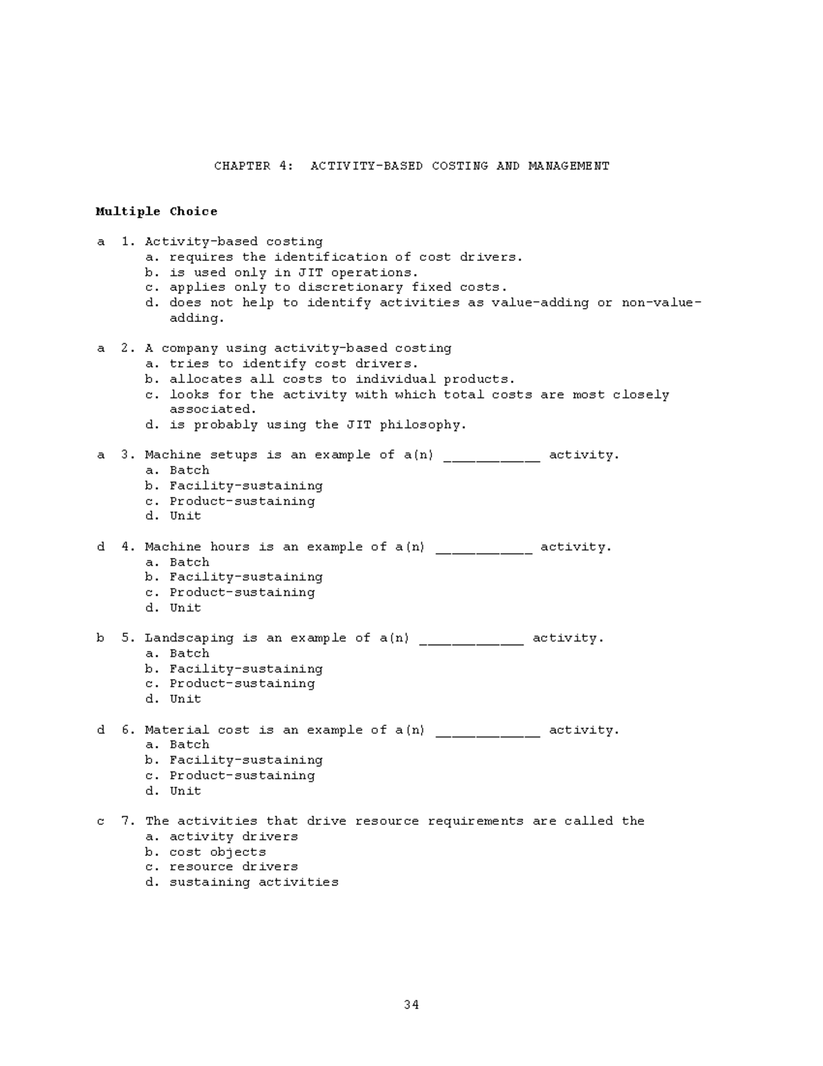 Tb ch04-activity-based-costing-and-management - CHAPTER 4: ACTIVITY-BASED COSTING AND MANAGEMENT ...
