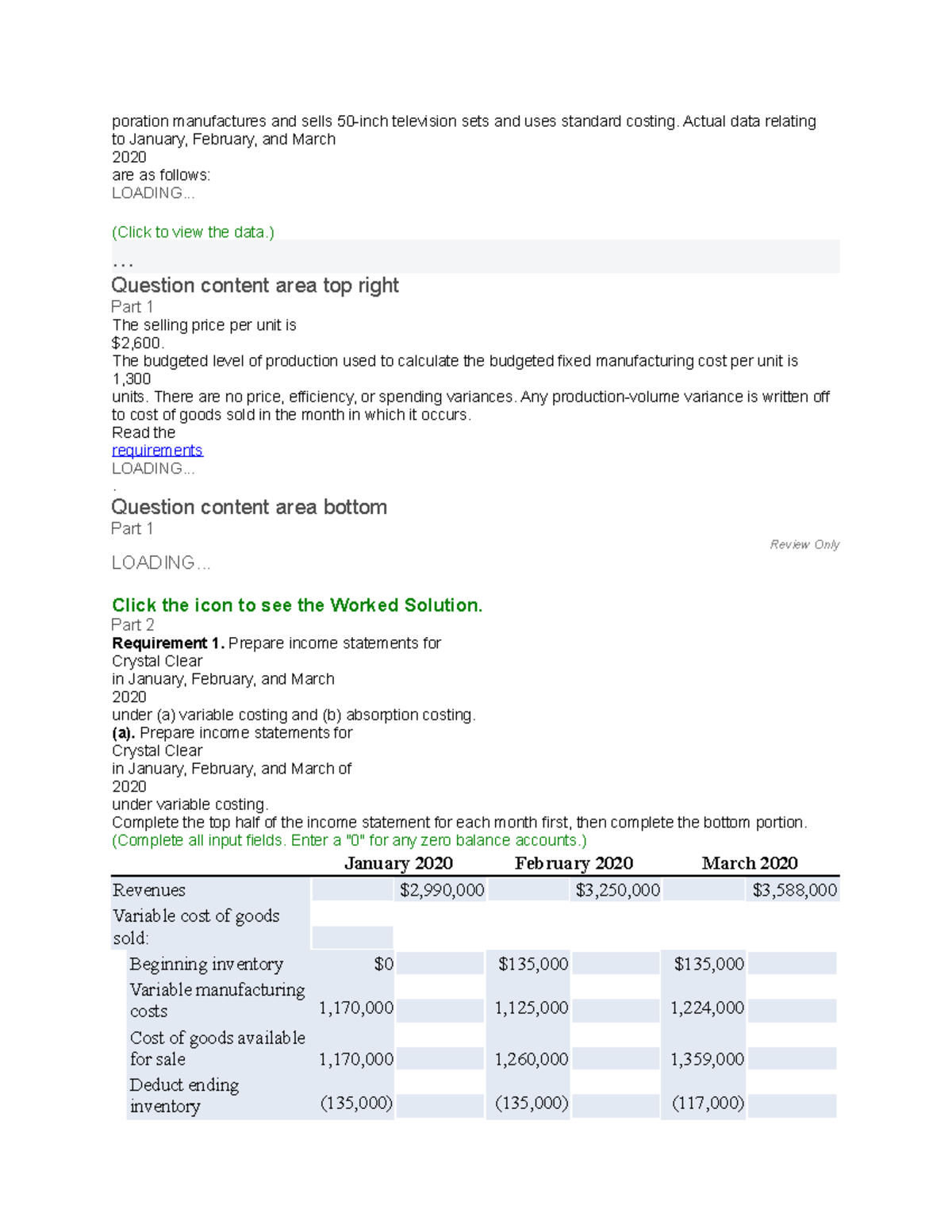 Acc 311 chapter 9 question 3 - poration manufactures and sells 50-inch ...