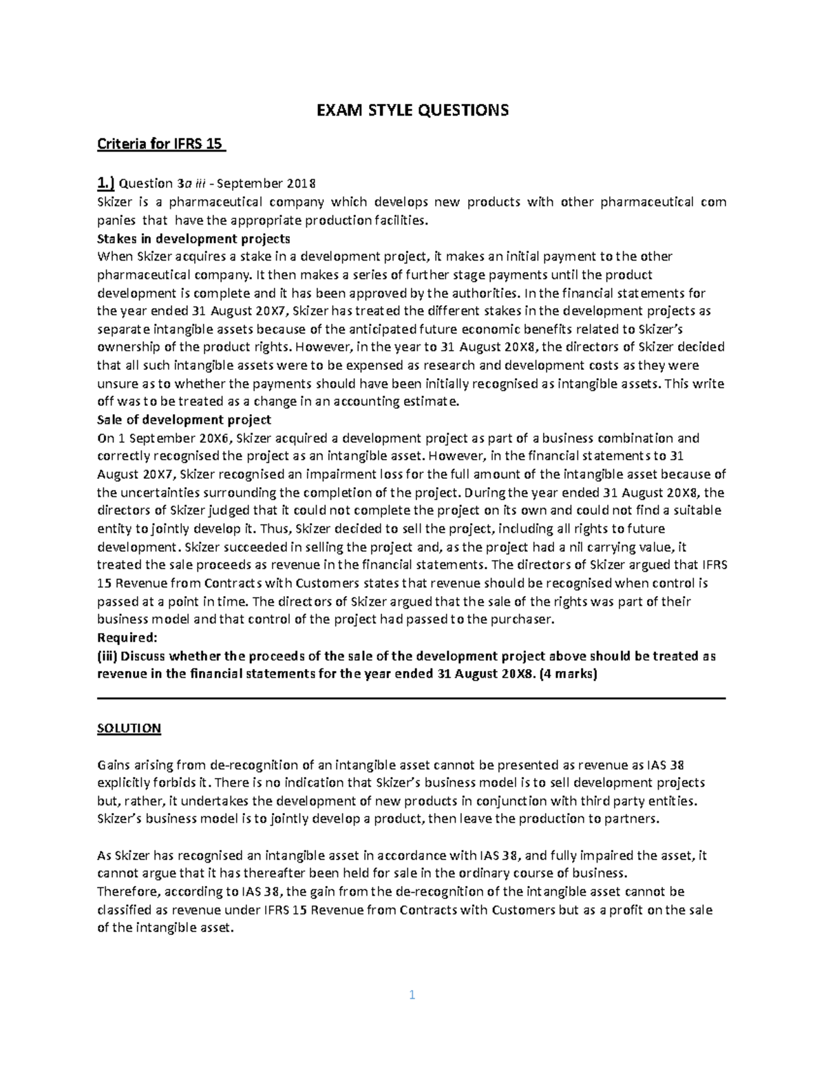 Exam 2020, questions and answers - ϭ EXAM STYLE QUESTIONS Cƌiteƌia foƌ ...