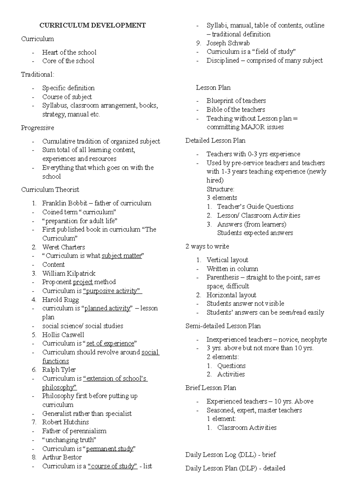 Curriculum Development - CURRICULUM DEVELOPMENT Curriculum Heart of the ...