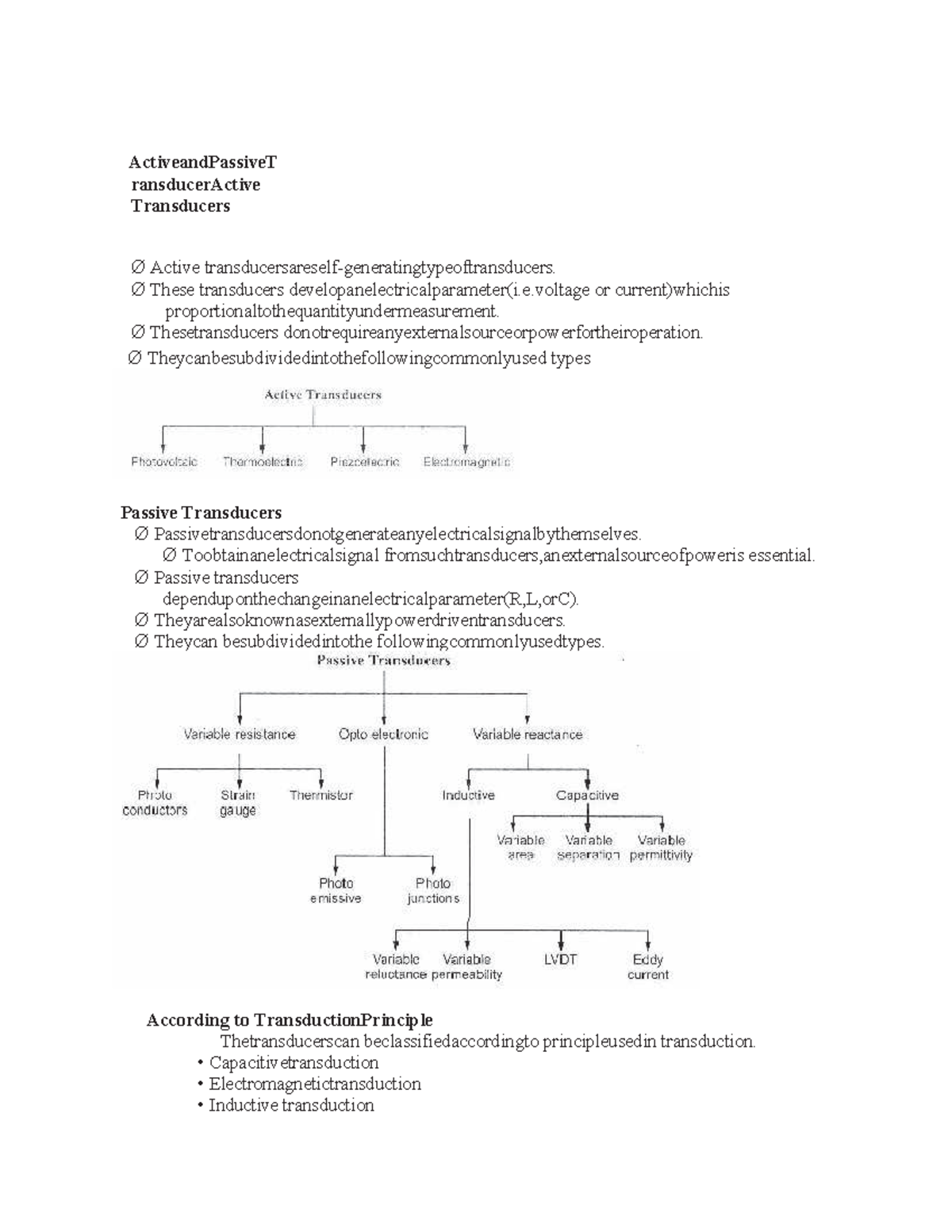 Electrical electronics notes p6 - ActiveandPassiveT ransducerActive ...