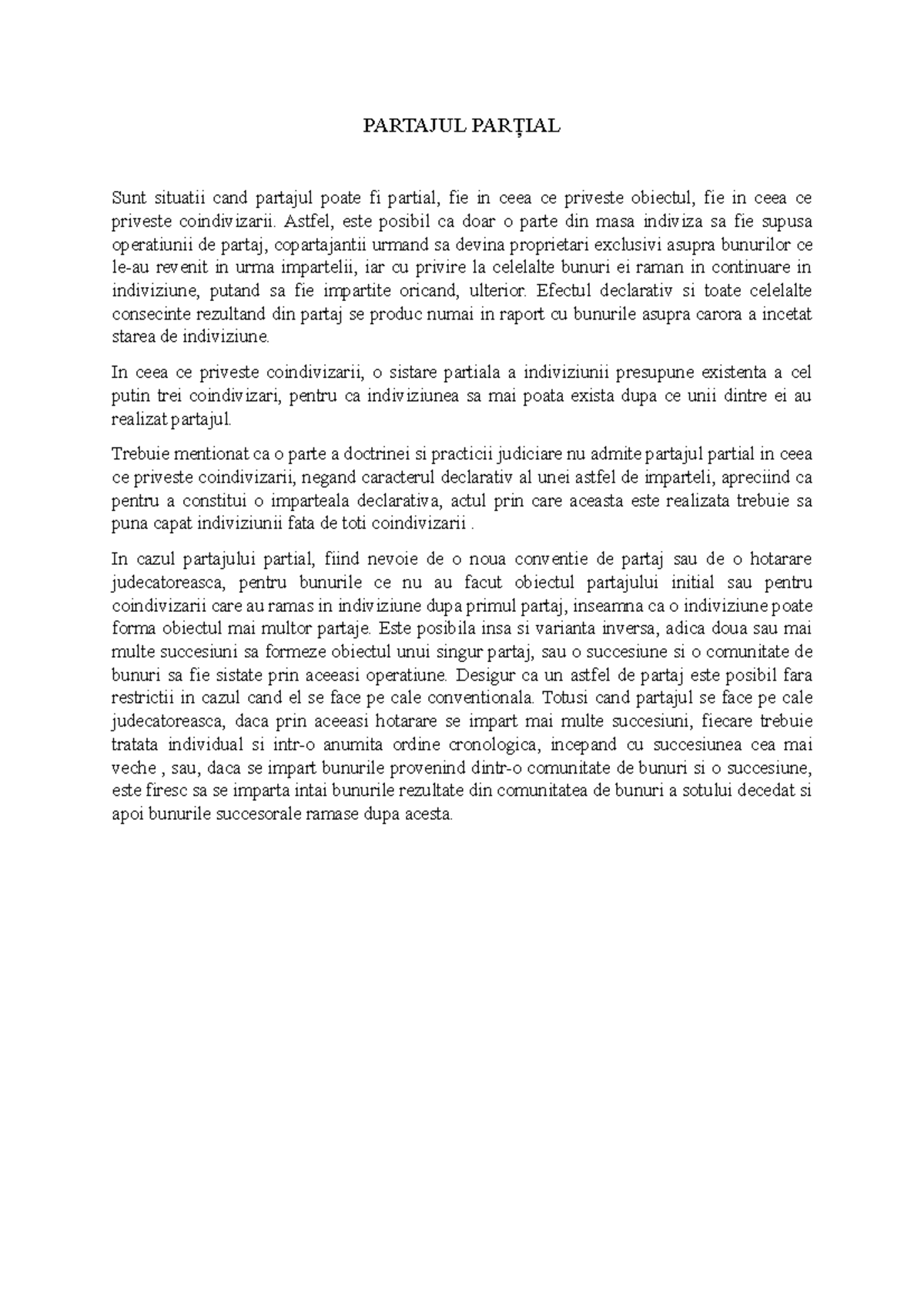 Partaj partialult ueegdf wttsf - PARTAJUL PARȚIAL Sunt situatii cand ...