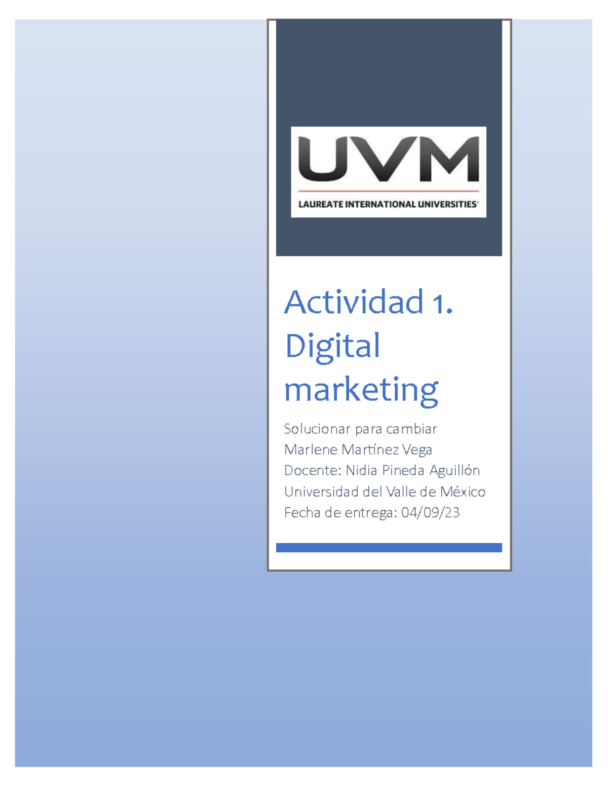 Actividad 1. Digital marketing - Actividad 1. Digital marketing ...