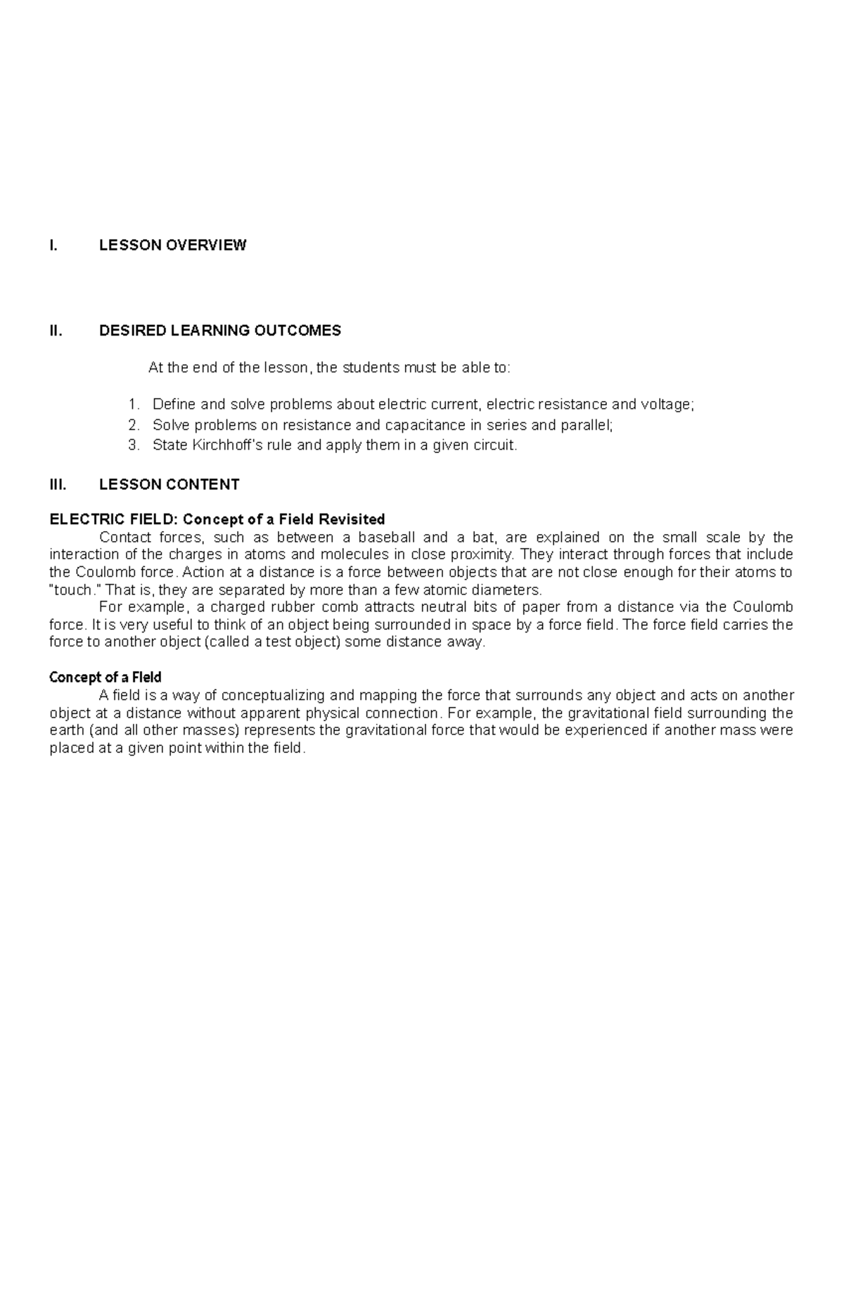 M2 physics 2 Week 3-6 - It opens up knowledge of circuits and the ...