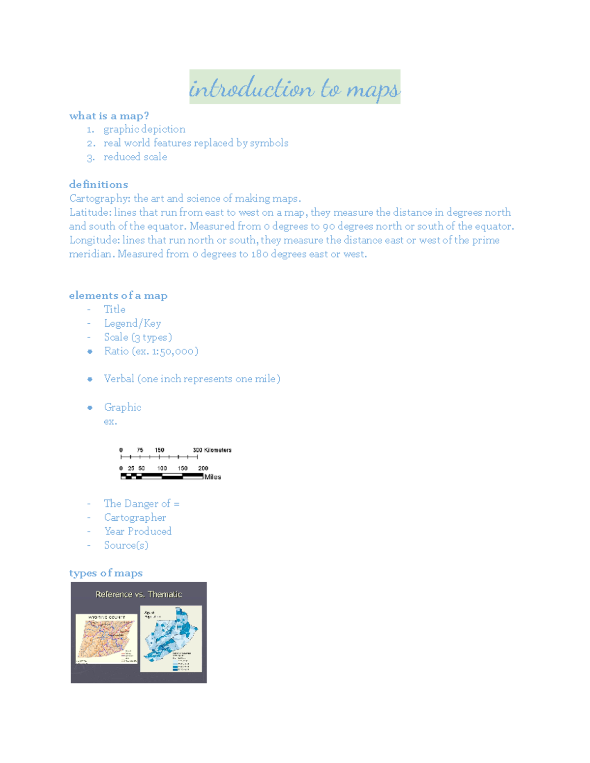 Introduction to maps - Class taught by Professor Karen Schmelzkopf ...
