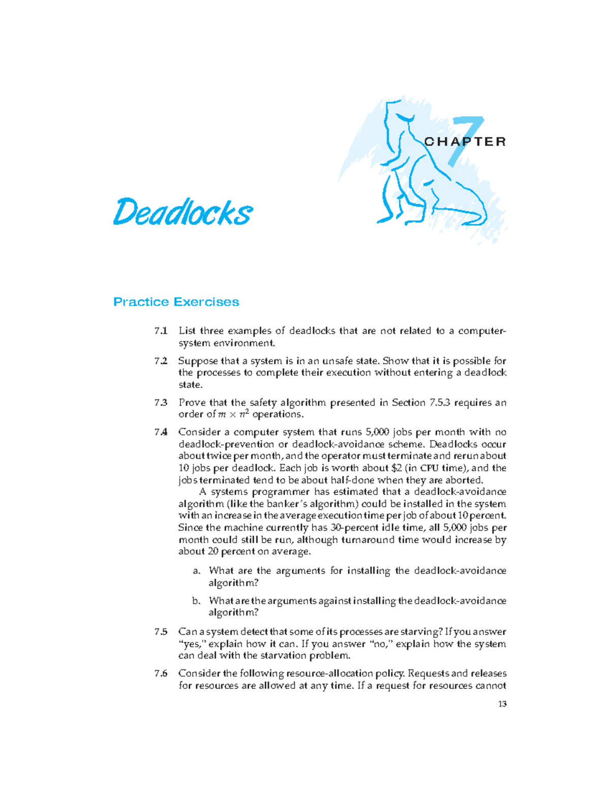 7-exr - Excercise Chuong 7 - 7 CHAPTER Deadlocks Practice Exercises 7 ...