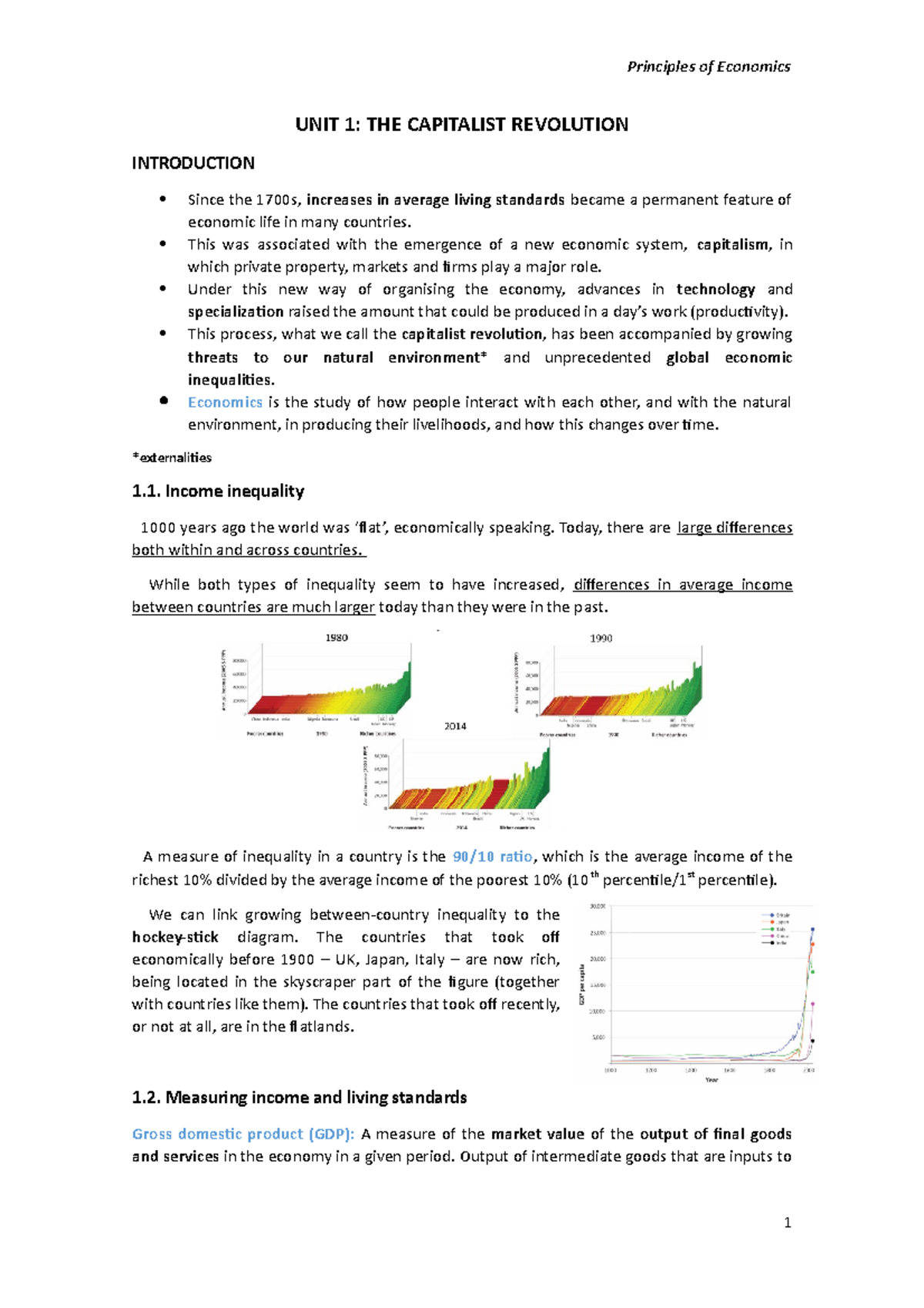 UNIT 1 Principles of Economics - UNIT 1: THE CAPITALIST REVOLUTION ...