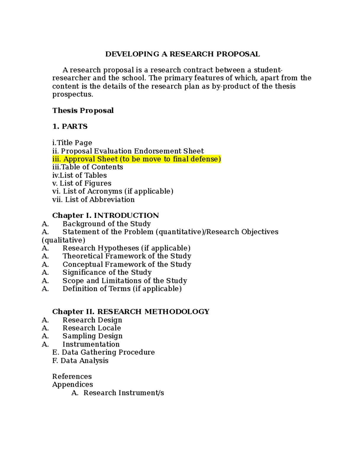 Research Format - DEVELOPING A RESEARCH PROPOSAL A research proposal is ...