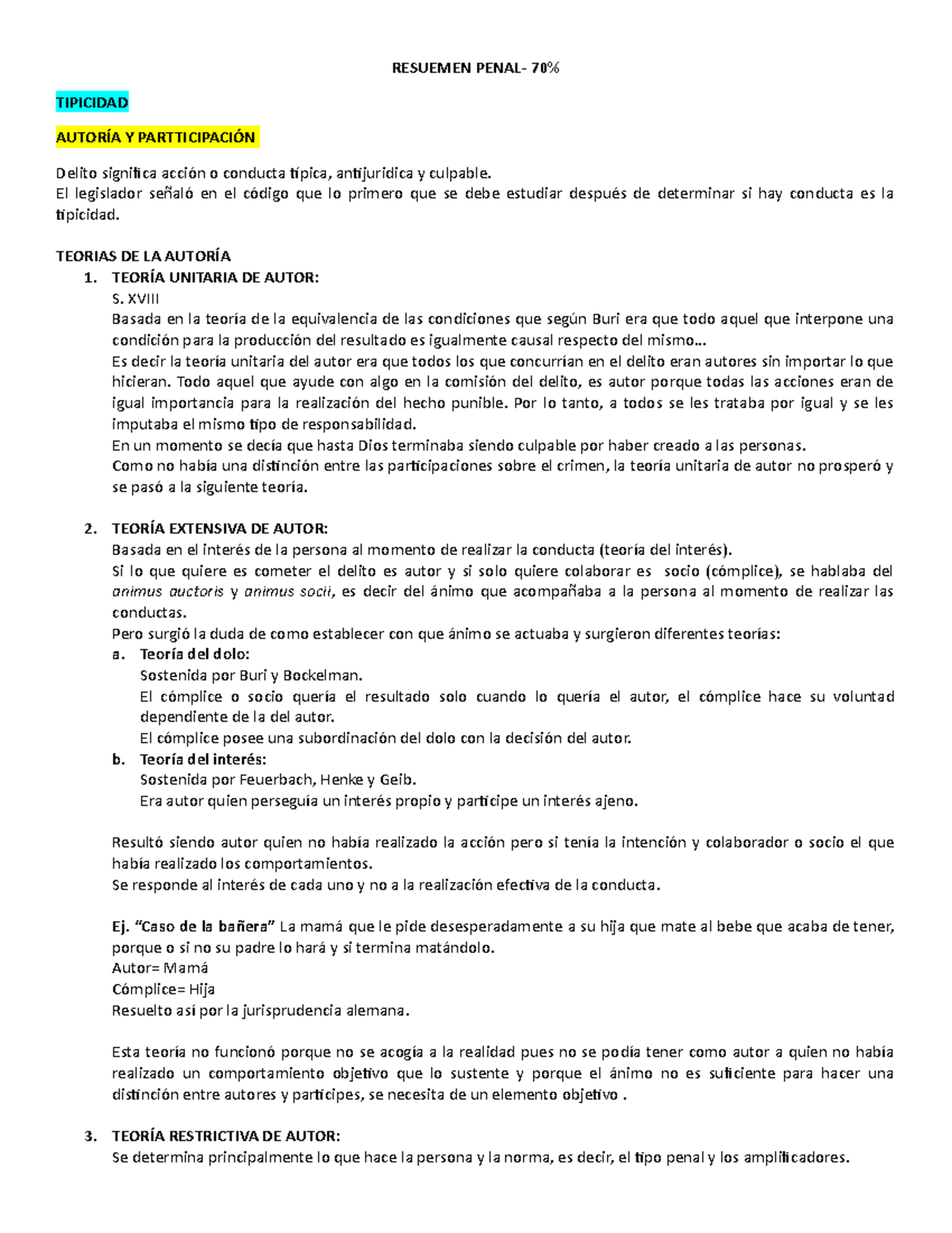 Penal william monroy 70 S, son de segundo año - RESUEMEN PENAL- 70% ...