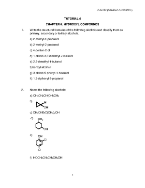 Tutorial 6 - work - CHAPTER TUTORIAL 3 : ALKENES 3 a) Give a correct name of these compounds:CH ...