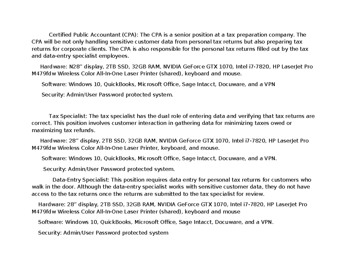 Project 1 Finale - Module 1 - Certified Public Accountant (CPA): The ...