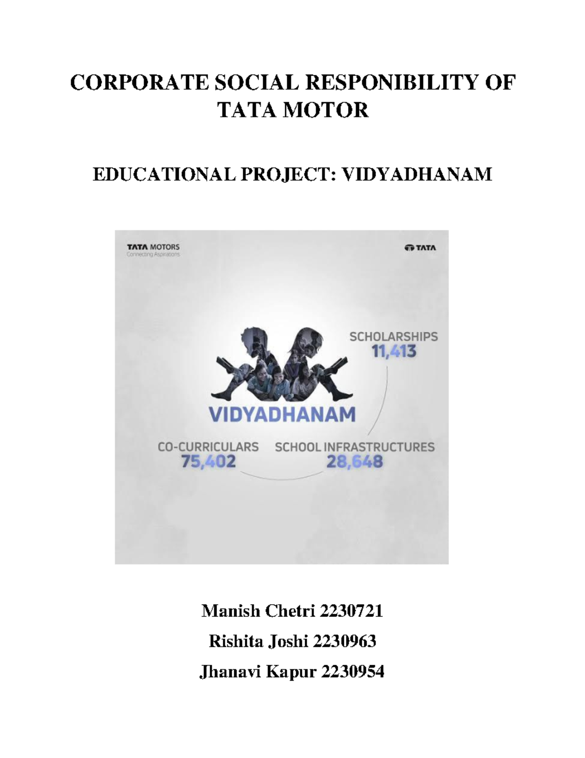 Tata Csr project - Industrial notes - CORPORATE SOCIAL RESPONIBILITY OF ...