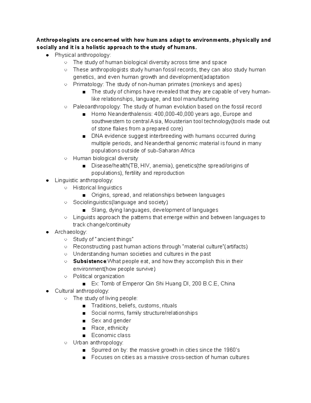 Introduction to Cultural Anthropology - Anthropologists are concerned ...