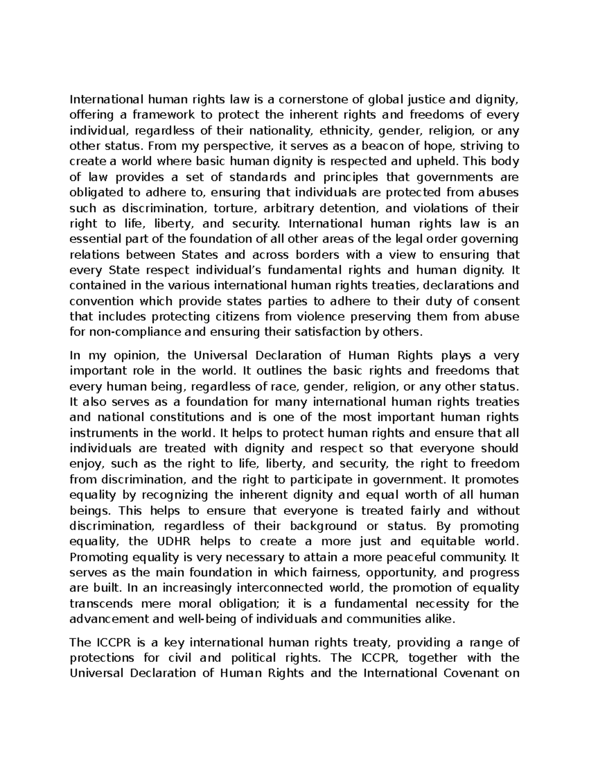 Lesson 10 - International human rights law is a cornerstone of global ...