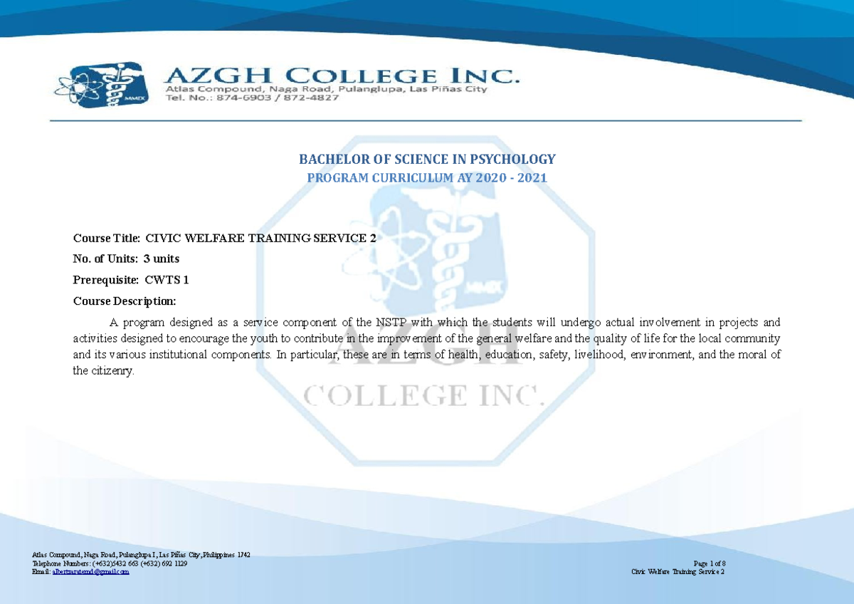 Nstp-cwts-2 - this learinign materials is for everyone - BACHELOR OF ...