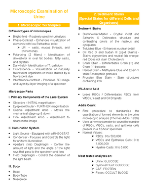CM Trans ( Urinalysis) - CLINICAL MICROSCOPY - URINALYSIS CLSI: “The ...