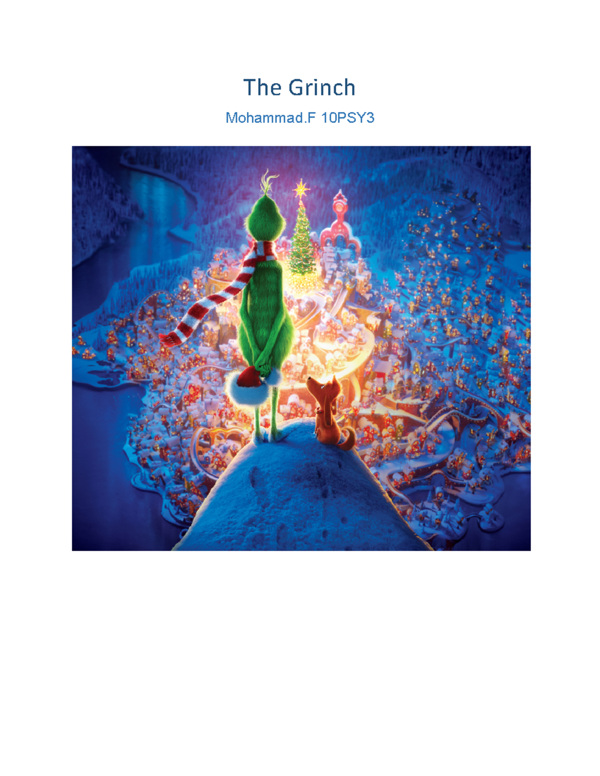 Psych assignment - The Grinch Mohammad 10PSY Table of - Studocu