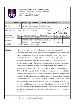 Gas absorption - lab report - GAS ABSORPTION MUHAMMAD SYAFIQ BIN JALI ...