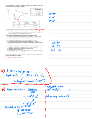 Traversing Field Notes - GEOM2088 - Studocu